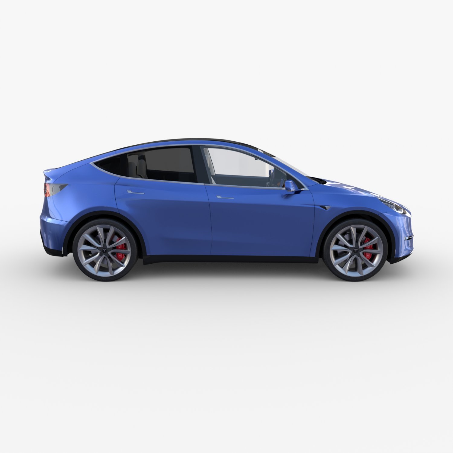 Tesla Model Y Blue with interior 3D Model in Sedan 3DExport