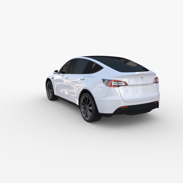 tesla model y rwd white with chassis 3D Model in SUV 3DExport