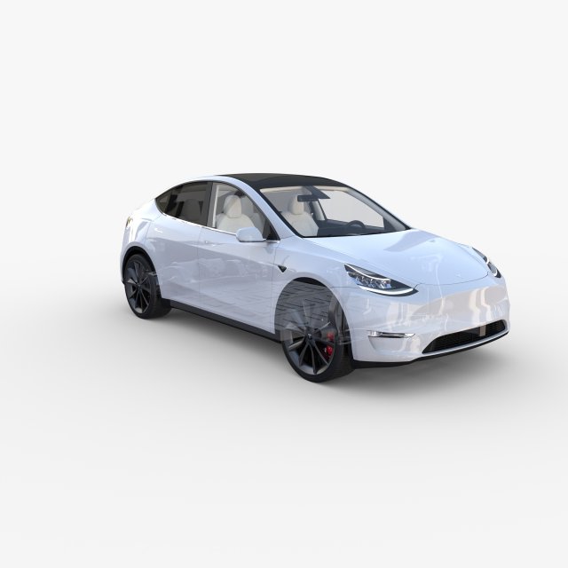 tesla model y rwd white with interior and chassis 3D Model in SUV 3DExport