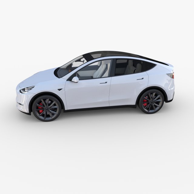 tesla model y rwd white with interior and chassis 3D Model in SUV 3DExport
