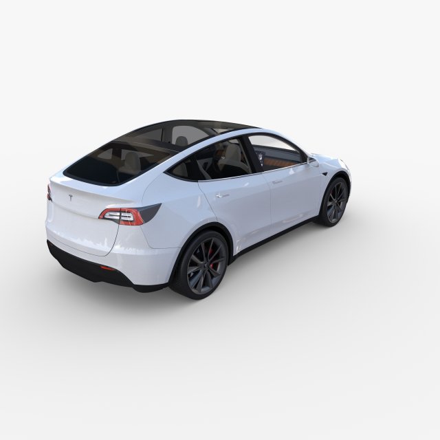 tesla model y rwd white with interior and chassis 3D Model in SUV 3DExport