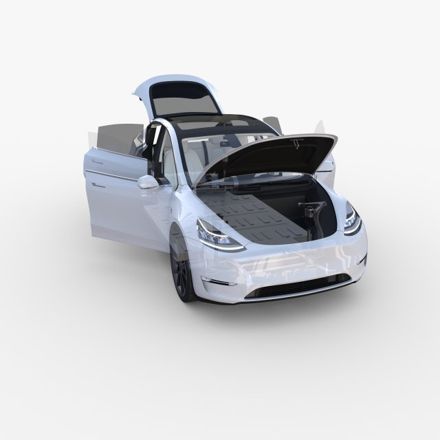 tesla model y rwd white with interior and chassis 3D Model in SUV 3DExport