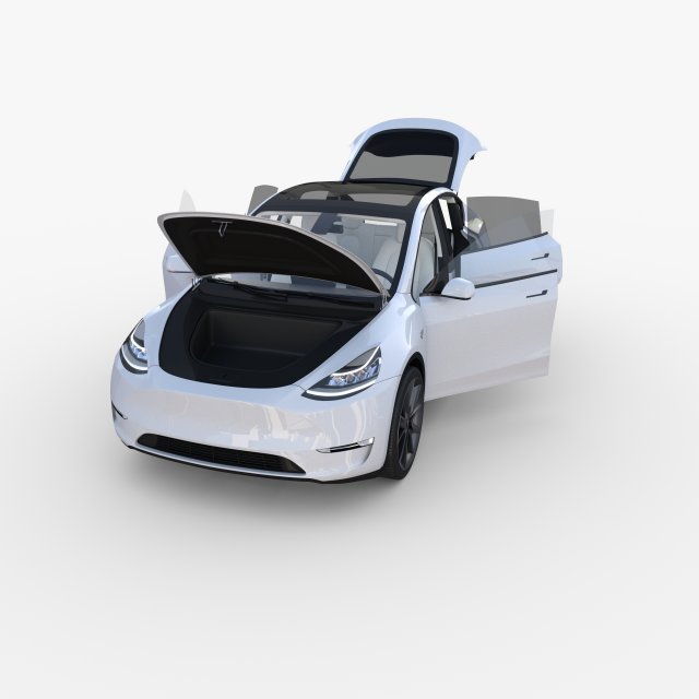 tesla model y rwd white with interior and chassis 3D Model in SUV 3DExport