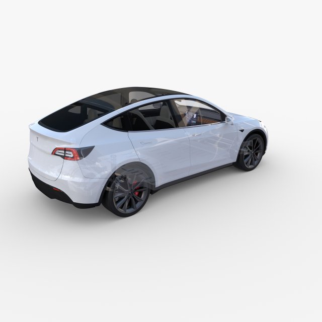 tesla model y rwd white with interior and chassis 3D Model in SUV 3DExport