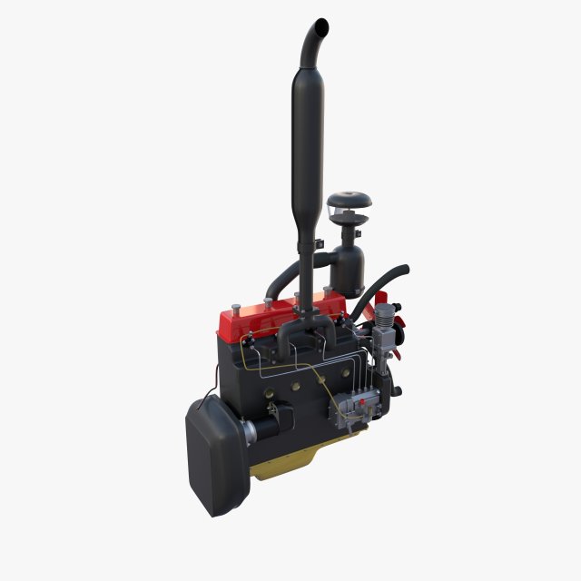 Tractor Engine 3D Model in Parts 3DExport