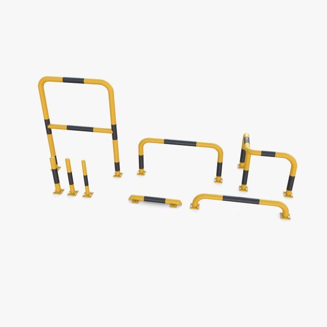 Traffic safety barrier pack v1 3D Model in Miscellaneous 3DExport