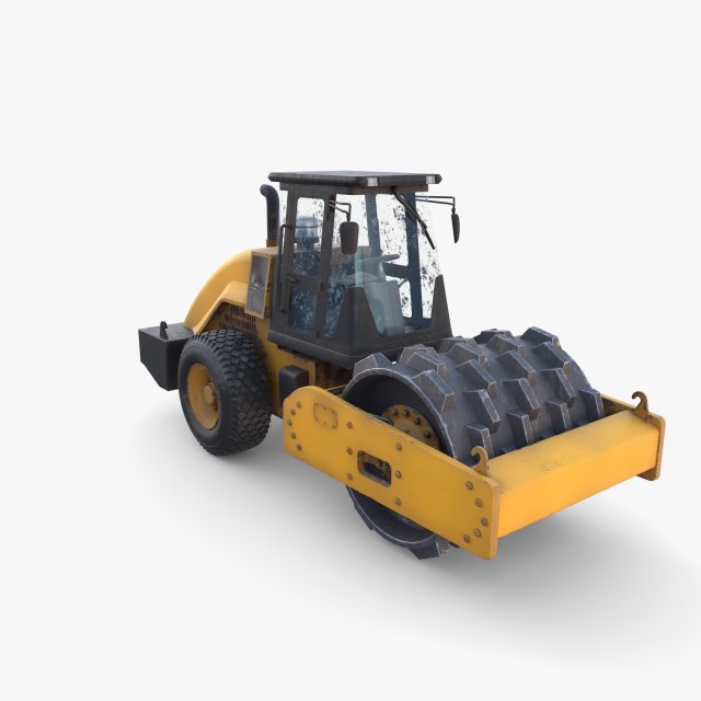 Road roller V2 3D Model in Machines 3DExport