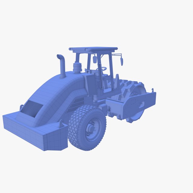 Road roller V2 3D Model in Machines 3DExport