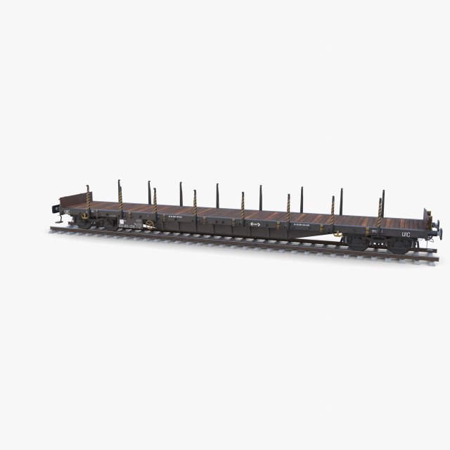 CFR Flat Rail Car v3 3D Model in Train 3DExport