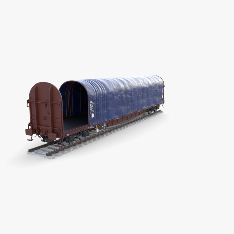 CFR Sliding Tarp Rail Car v4 3D Model in Train 3DExport