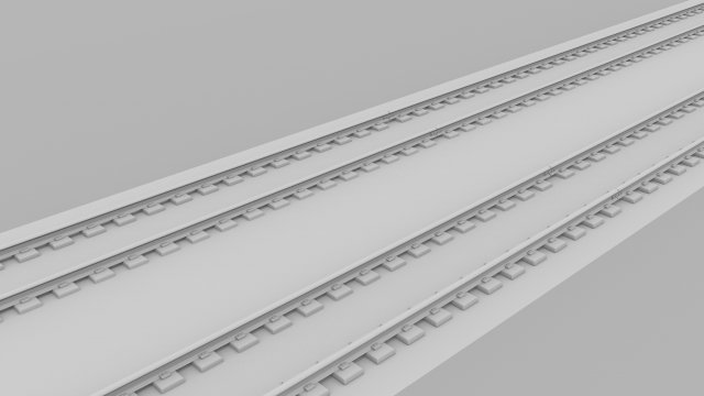 double rail line 3D Model in Train 3DExport