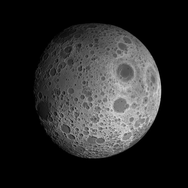 23k realistic moon 3D Model in Planets 3DExport