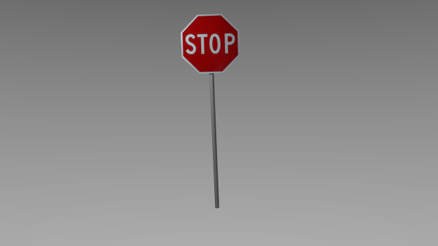 stop sign 3D Model in Cityscapes 3DExport
