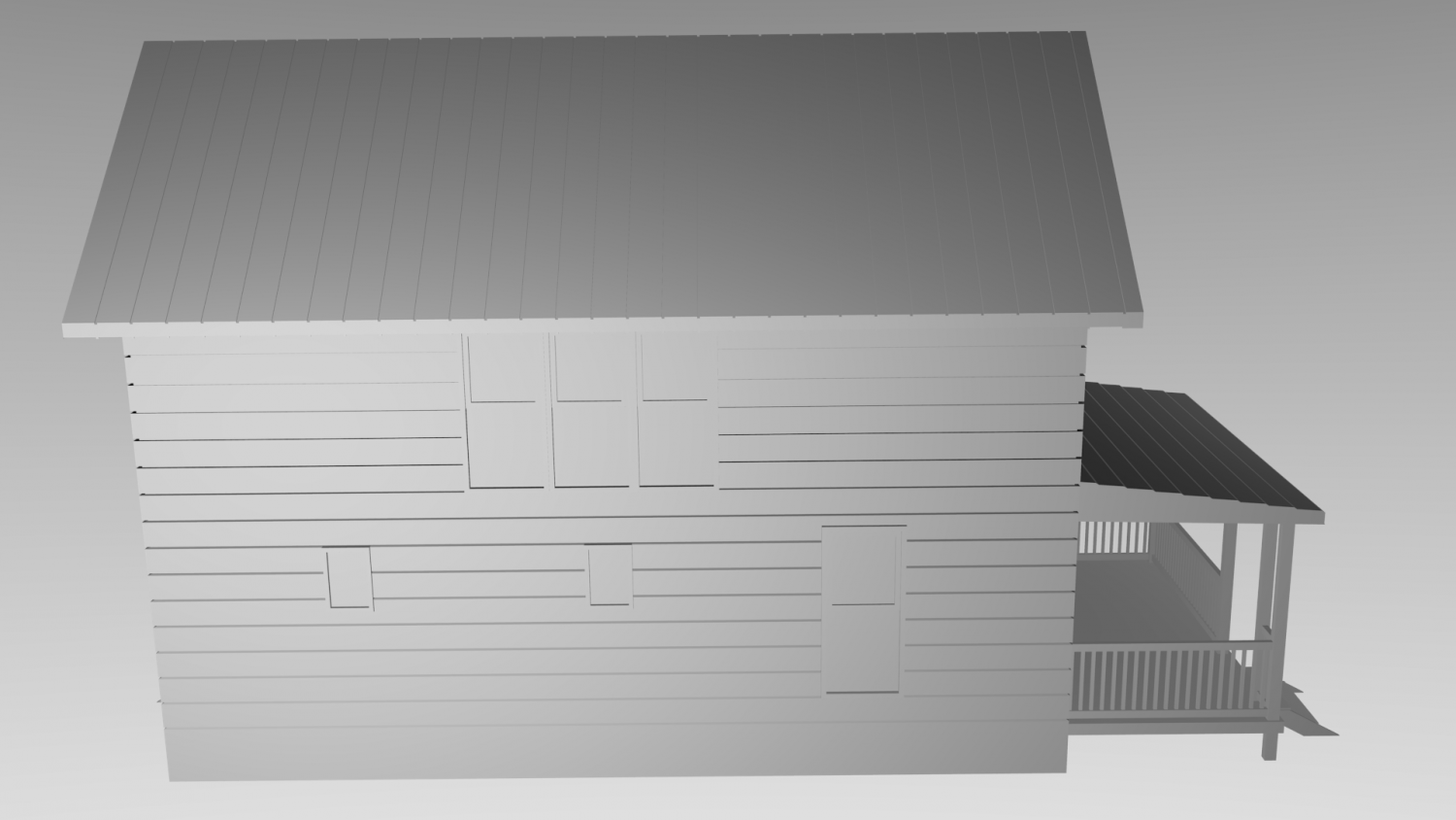 Simple house 3D Model in Buildings 3DExport