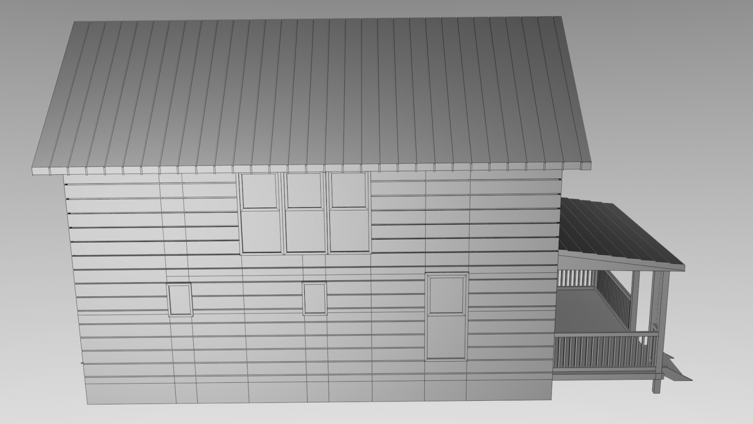 Simple house 3D Model in Buildings 3DExport