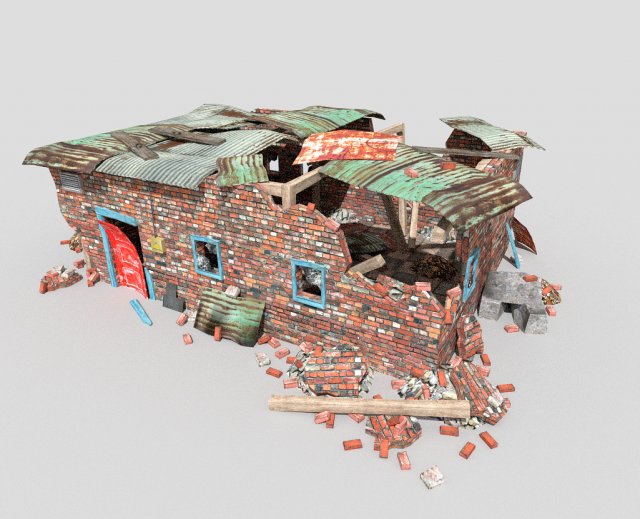 destroyed building 3D Model in Buildings 3DExport