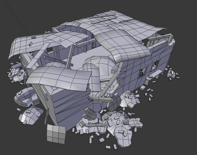destroyed building 3D Model in Buildings 3DExport