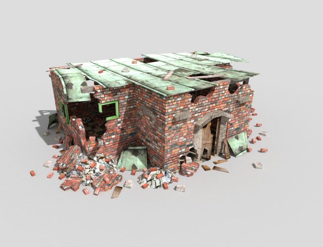destroyed building 3D Model in Buildings 3DExport