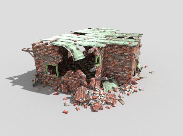destroyed building 3D Model in Buildings 3DExport