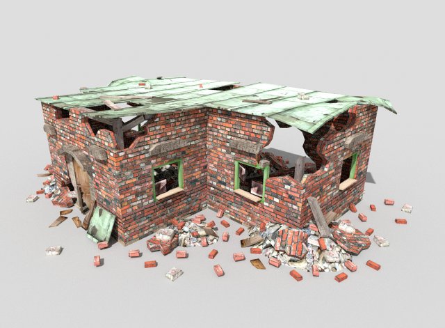 destroyed building 3D Model in Buildings 3DExport