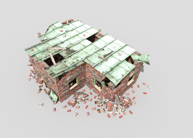 destroyed building 3D Model in Buildings 3DExport