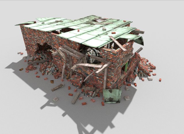 destroyed building 3D Model in Buildings 3DExport
