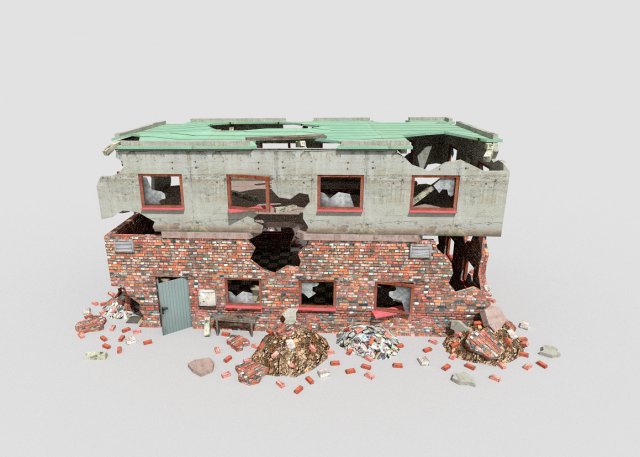 destroyed building 3D Model in Buildings 3DExport
