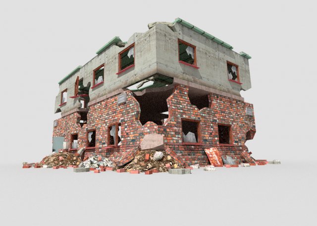 destroyed building 3D Model in Buildings 3DExport
