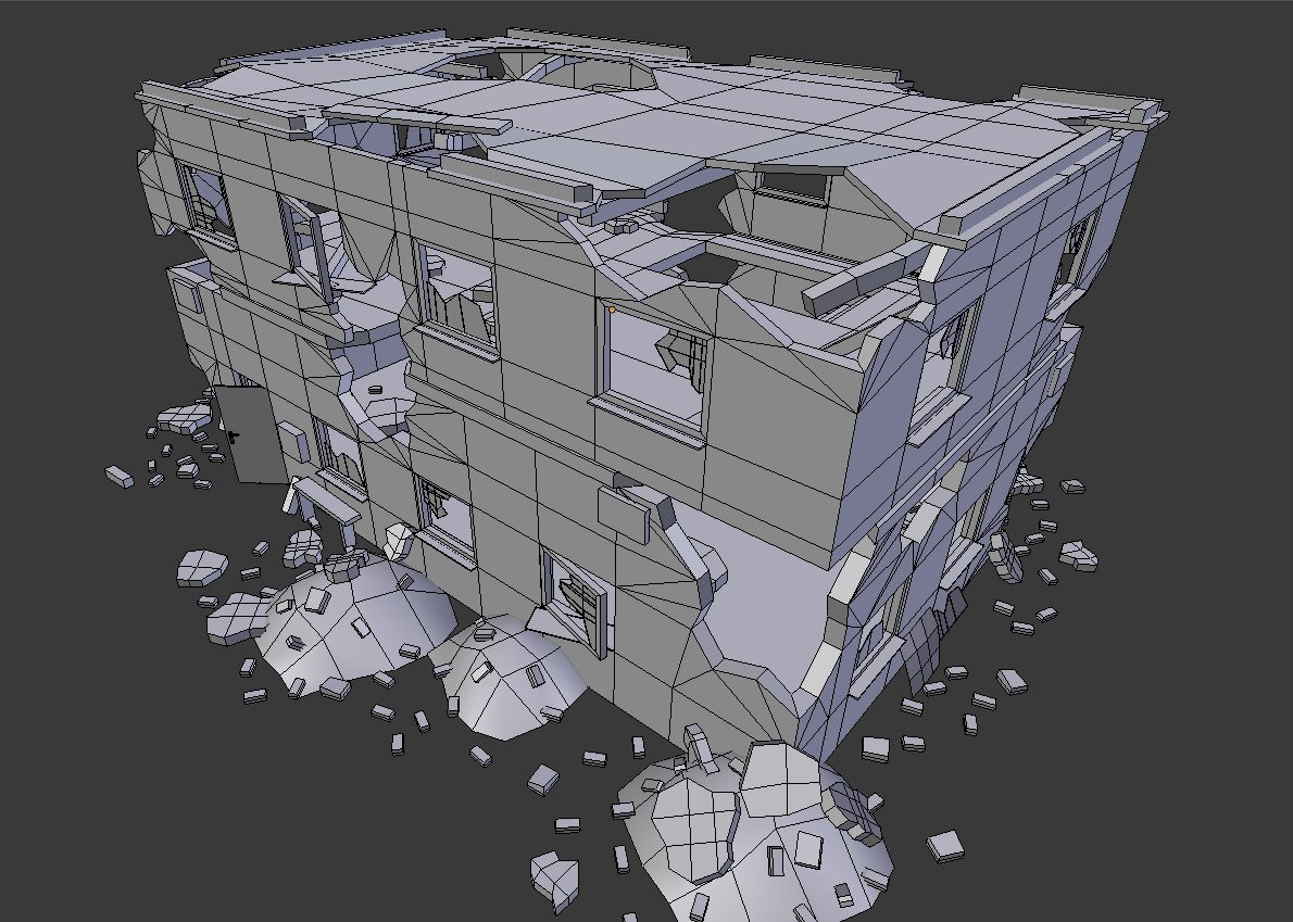 Destroyed building 3D Model in Buildings 3DExport