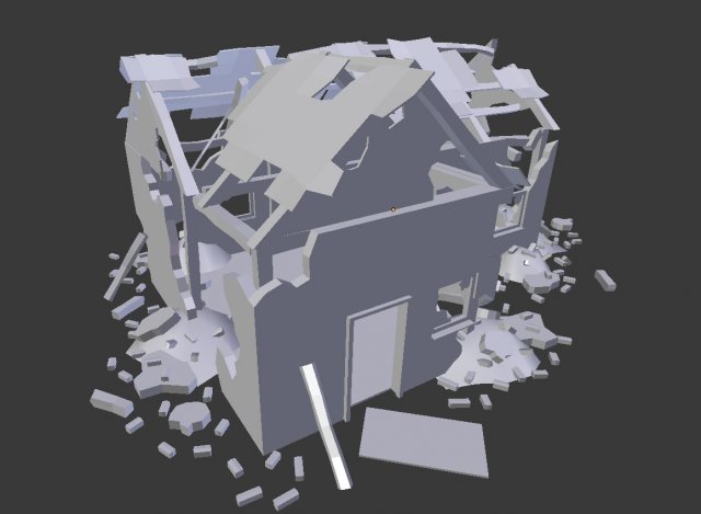 destroyed house 3D Model in Buildings 3DExport