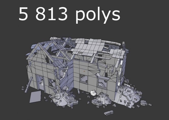 destroyed house 3D Model in Buildings 3DExport