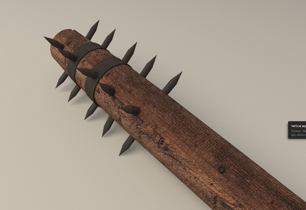 medieval club CAD in Melee 3DExport