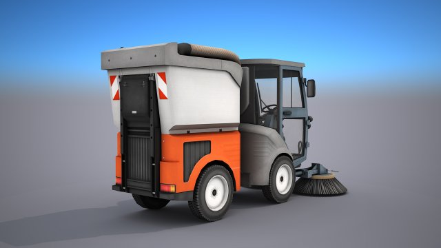 street sweeper - low poly 3D Model in Machines 3DExport