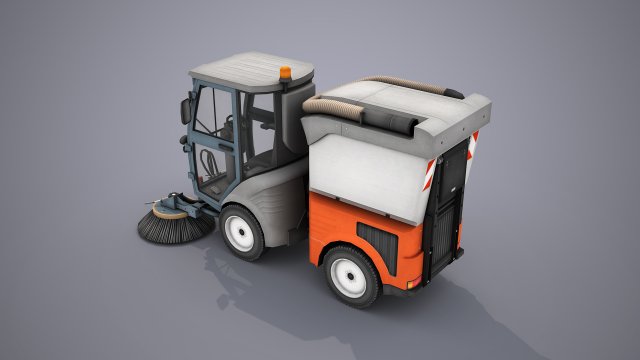 street sweeper - low poly 3D Model in Machines 3DExport
