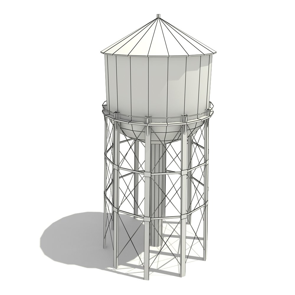 Water Tower 3D Model in Other 3DExport