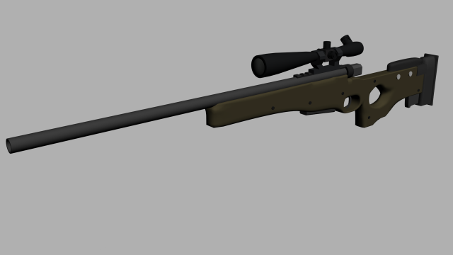 awm sniper rifle 3D Model in Rifle 3DExport