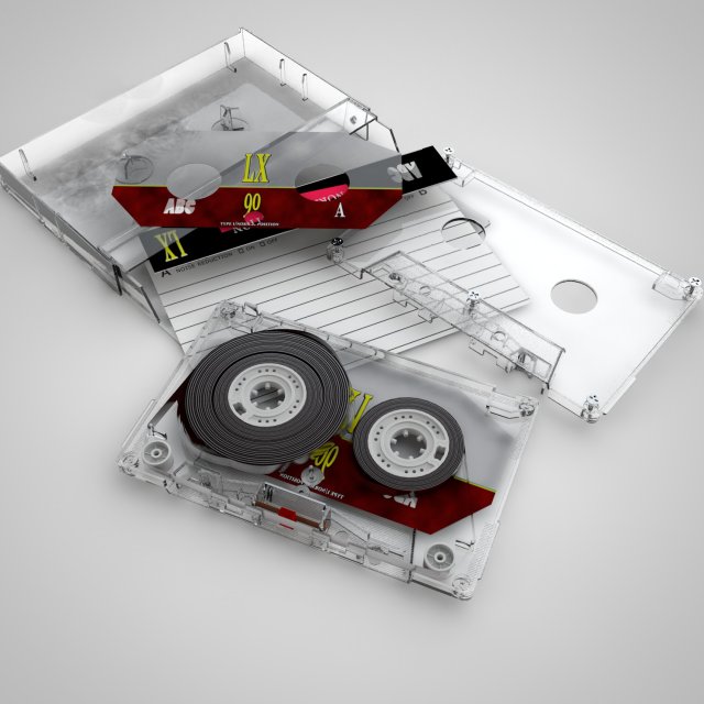 compact cassette tape 3D Model in Audio 3DExport