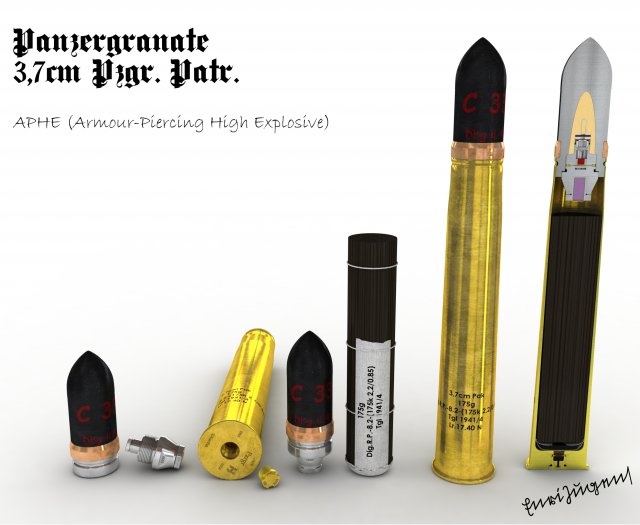pak 36 ammo kit 3D Model in Projectiles 3DExport