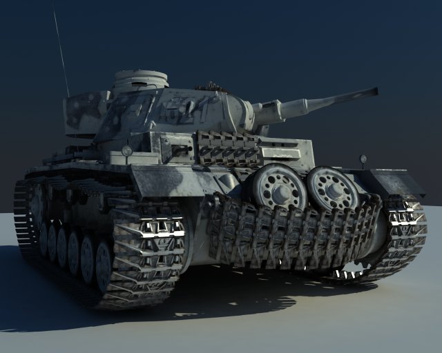 pz3 winter 3D Model in Tank 3DExport