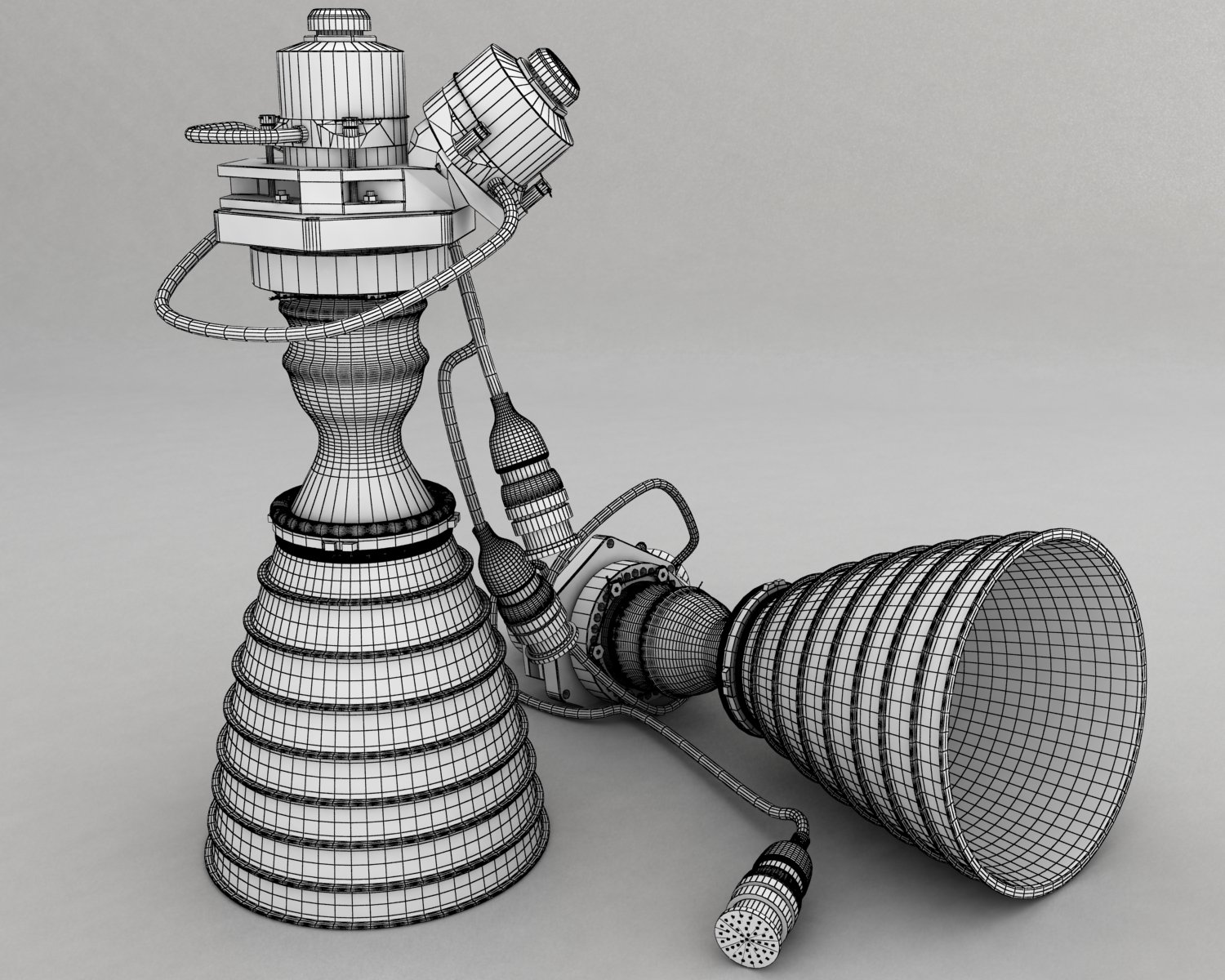 Apollo RCS truster 3D Model in Real Spacecraft 3DExport