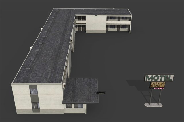 motel building 3D Model in Buildings 3DExport