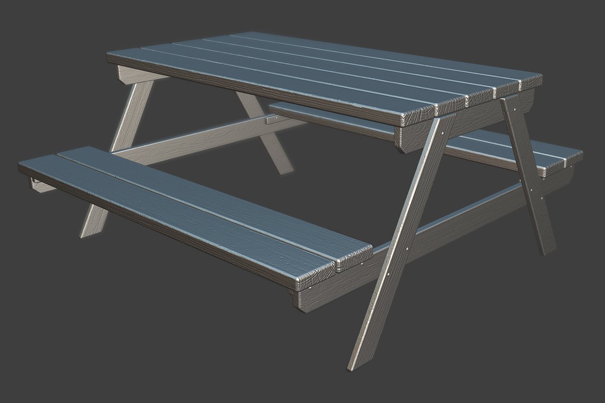 Picnic Table 3D Model in Table 3DExport