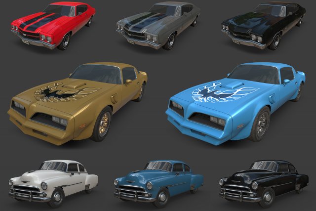 american cars ultimate collection 3D Model in Classic Cars 3DExport