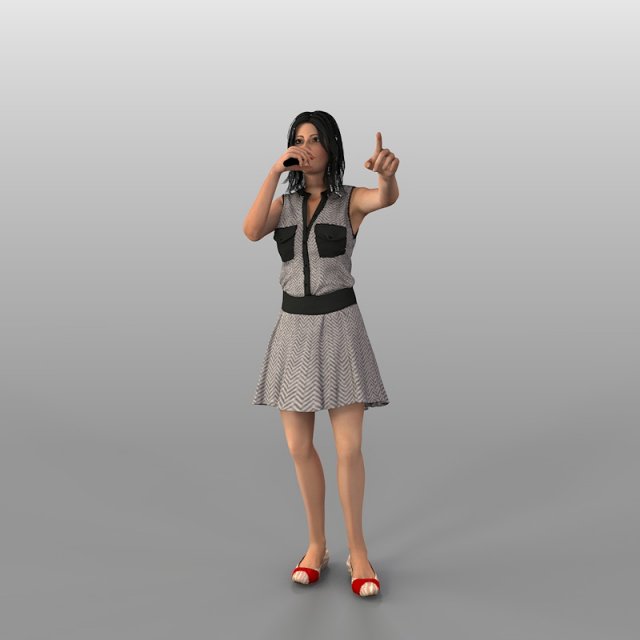 female singing 3D Model in Woman 3DExport
