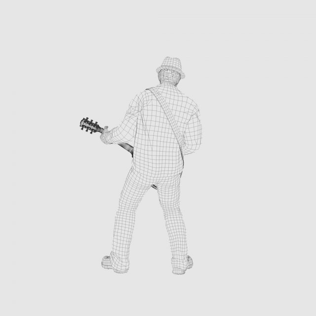 playing bass 3D Model in Man 3DExport