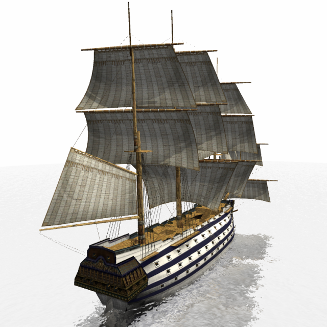 hms linear ship 3D Model in Sailboat 3DExport