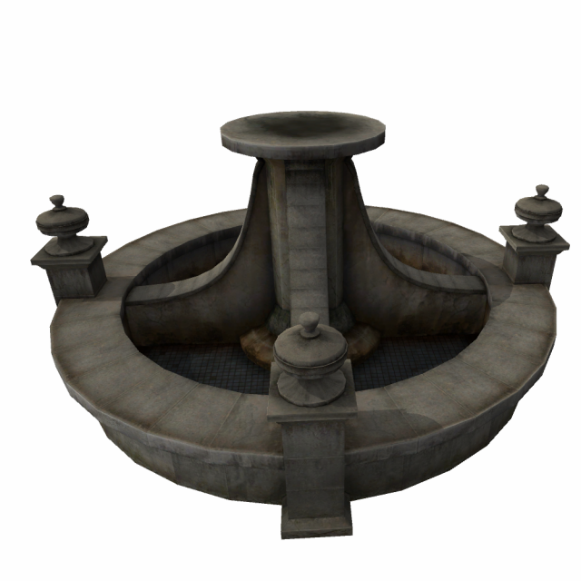 fountain low poly 3D Model in Landmarks 3DExport
