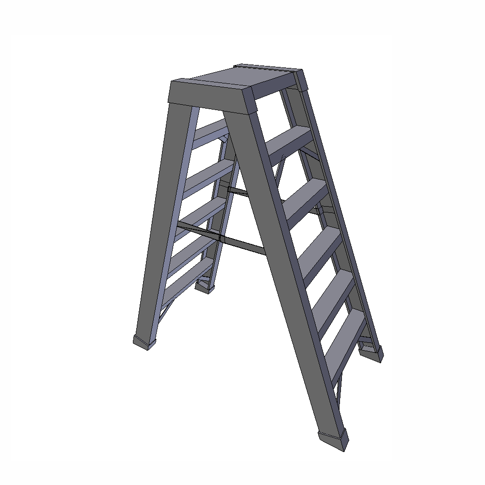 Ladder yellow industrial low poly 3D Model in Other 3DExport