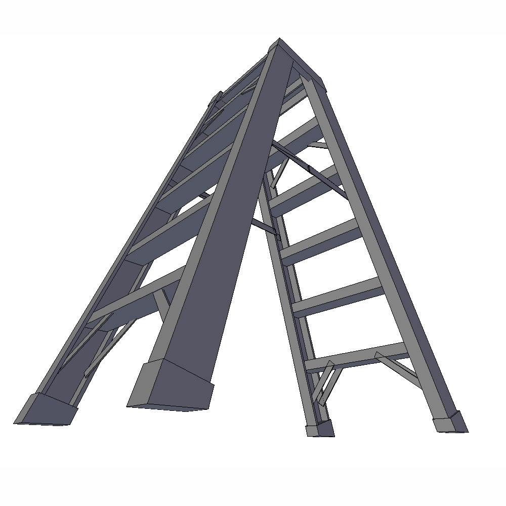 Ladder yellow industrial low poly 3D Model in Other 3DExport