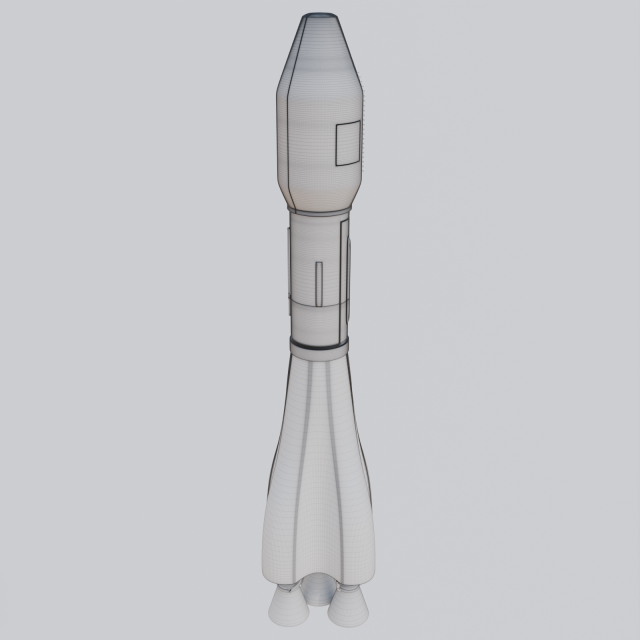 Space Rocket 3D Model in Real Spacecraft 3DExport